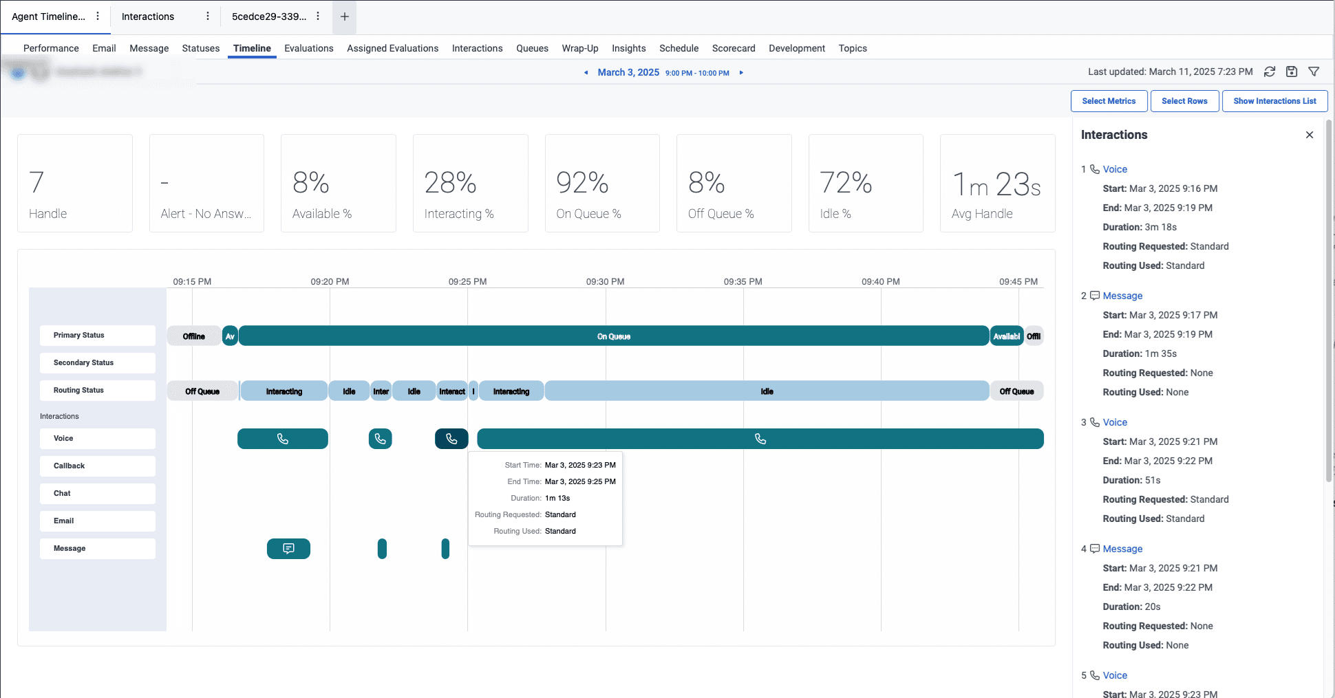 Agent Timeline Detail view - Genesys Cloud Resource Center